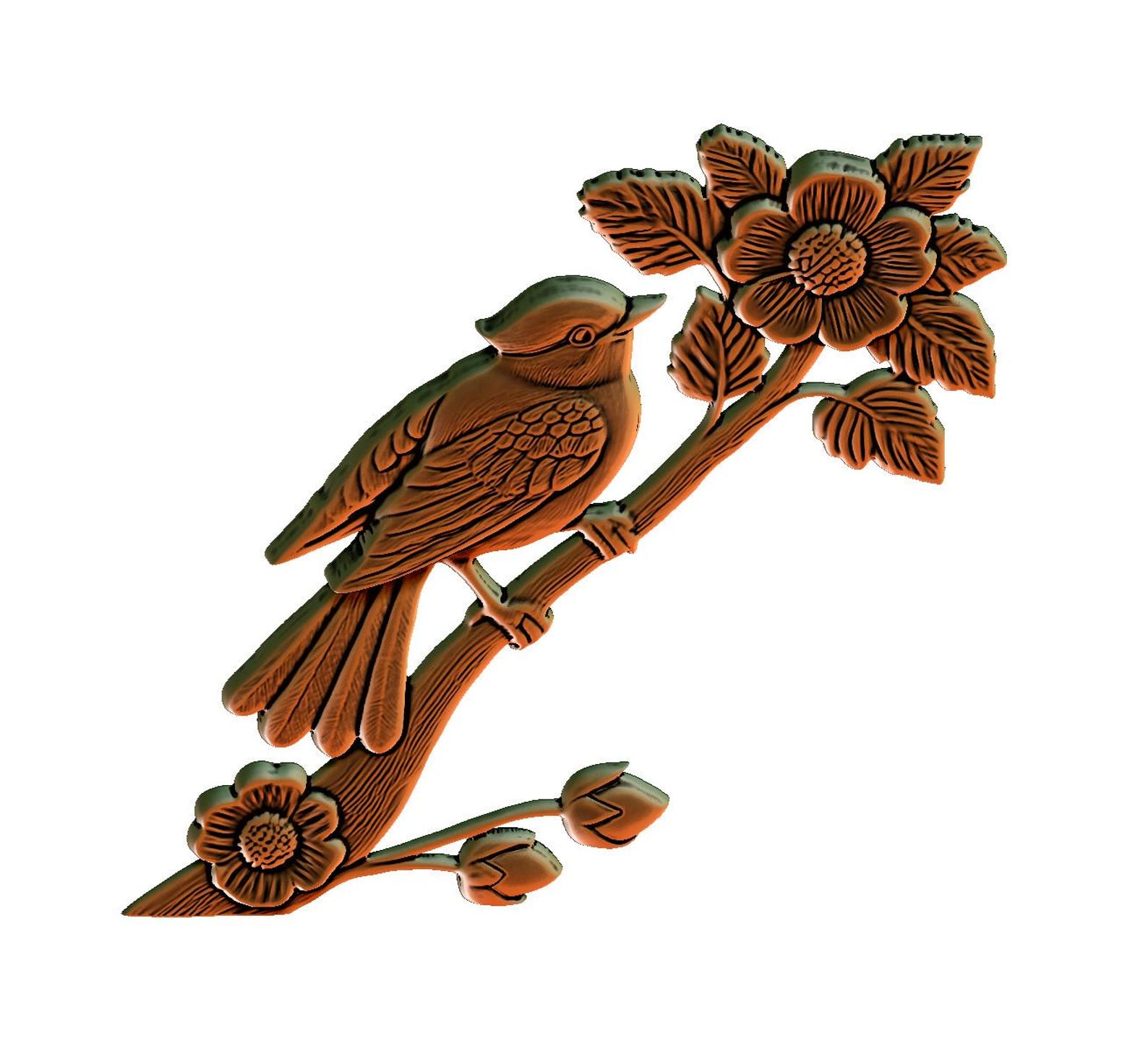 Bird on Branch 3D Model STL File, CNC Router Laser Engraving (digital ...