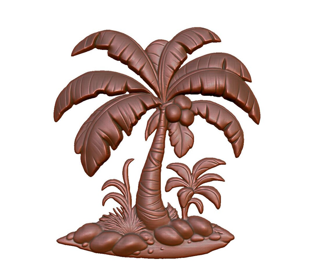 Tropical Palm Tree 3D Model STL: CNC Router, Laser Engraving, 3D ...