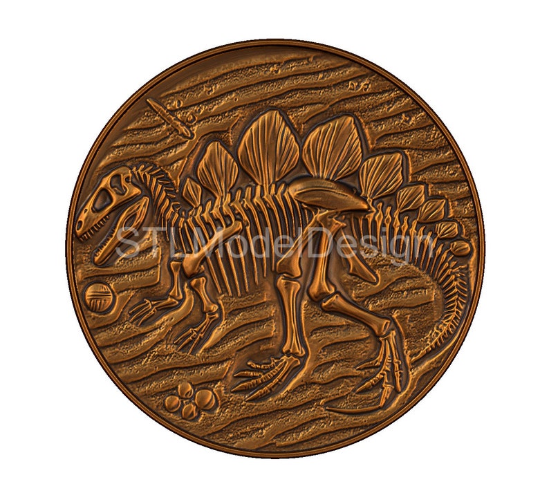 Prehistoric Dinosaur Fossil 3D Model STL File for CNC Router, Laser ...