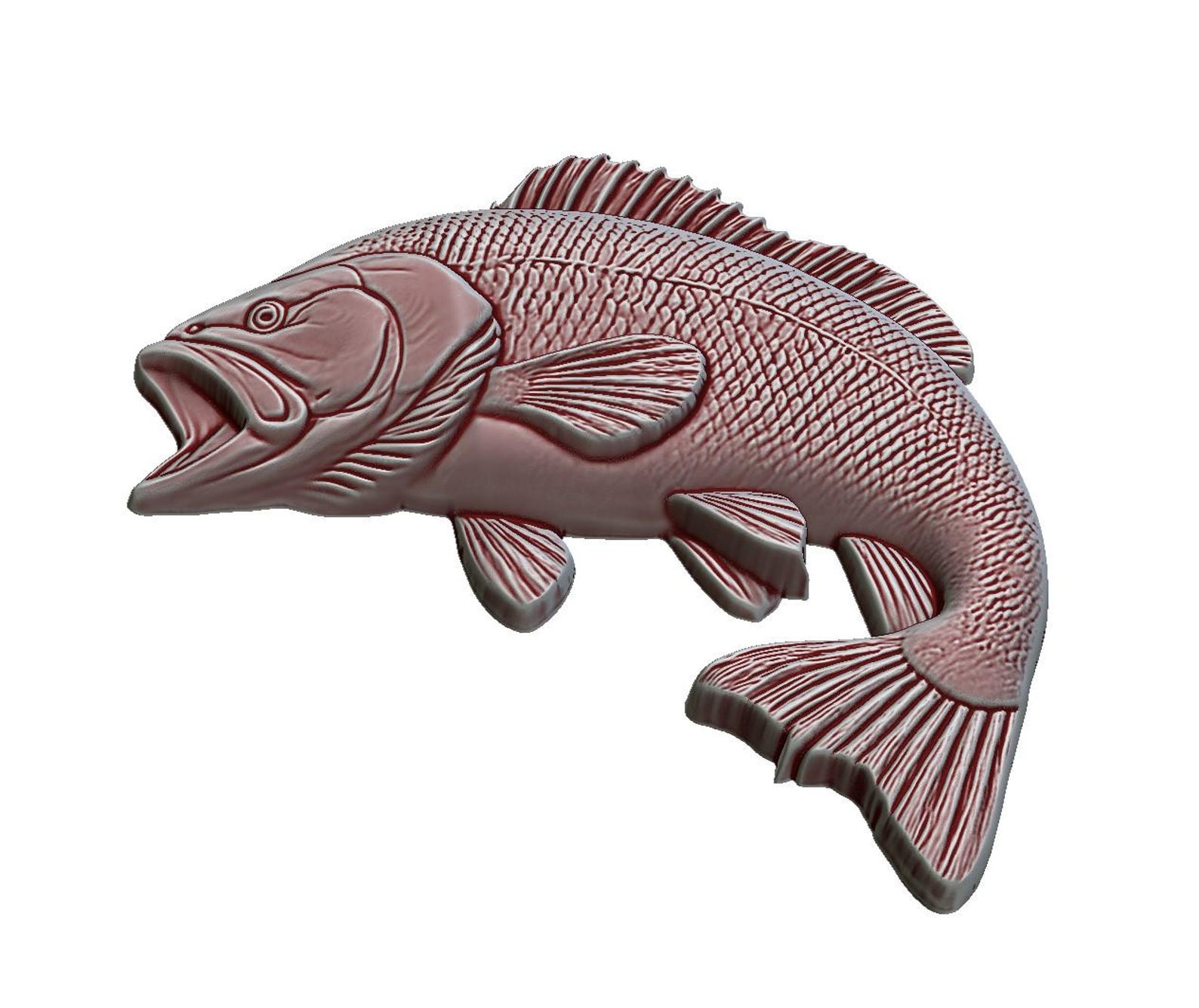 Largemouth Bass 3D Model STL File: CNC Router, Laser, 3D Printing ...