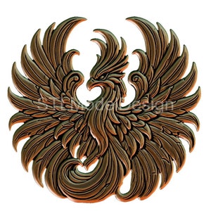 Phoenix Crest 3D Model STL File: CNC Router, Laser, 3D Printing ...