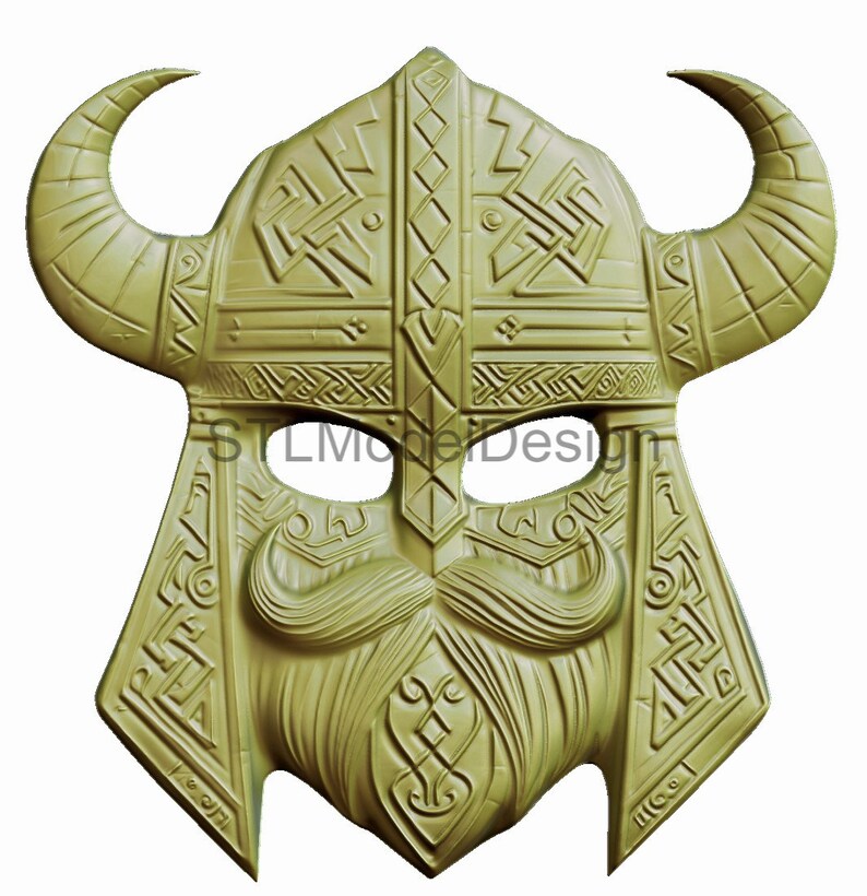 Viking Warrior Mask 3D Model STL File: CNC Carving & 3D Printing ...