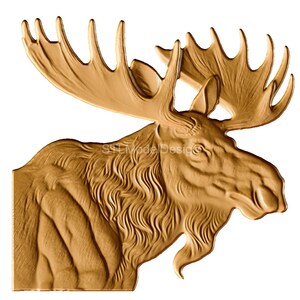Majestic Wilderness Moose 3D Model STL for CNC Router, Laser Engrave ...
