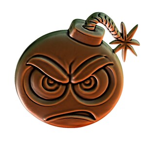 Angry Bomb Smiley 3D Model STL File for CNC Router, Laser Engraving ...