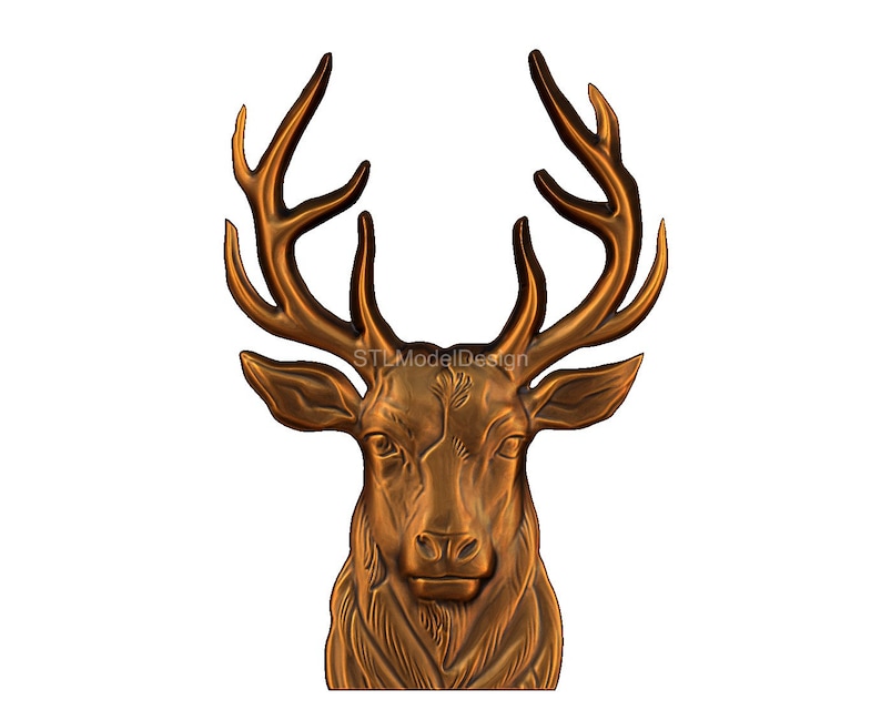 Majestic Deer Head 3D Model STL File for CNC Router, Laser Engraving ...