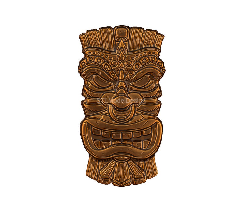 Tiki Mask 3D Model STL File: CNC Router, Laser, 3D Printing (digital ...