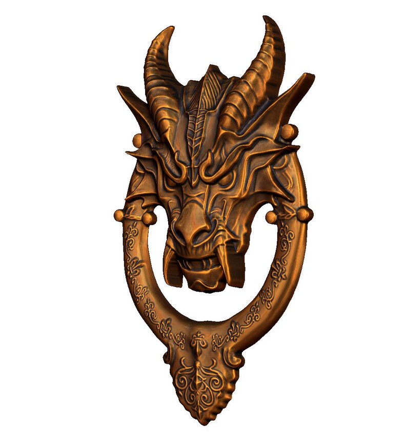 Dragon Head Crest 3D STL Model for CNC Router, Laser Engraving & 3D ...