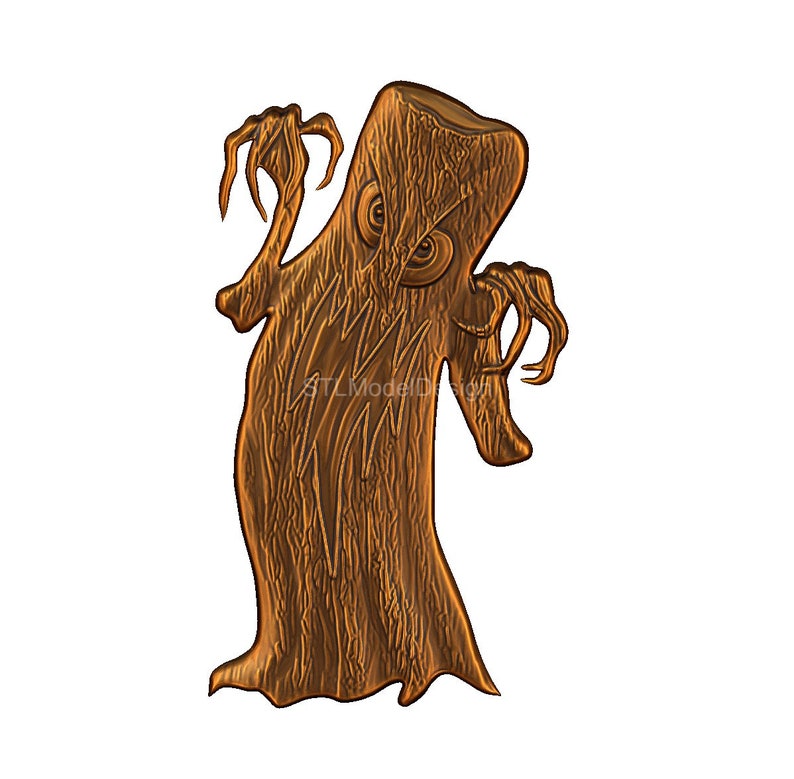 Spooky Tree Monster 3D Model STL File for CNC Router, Laser Engraving ...
