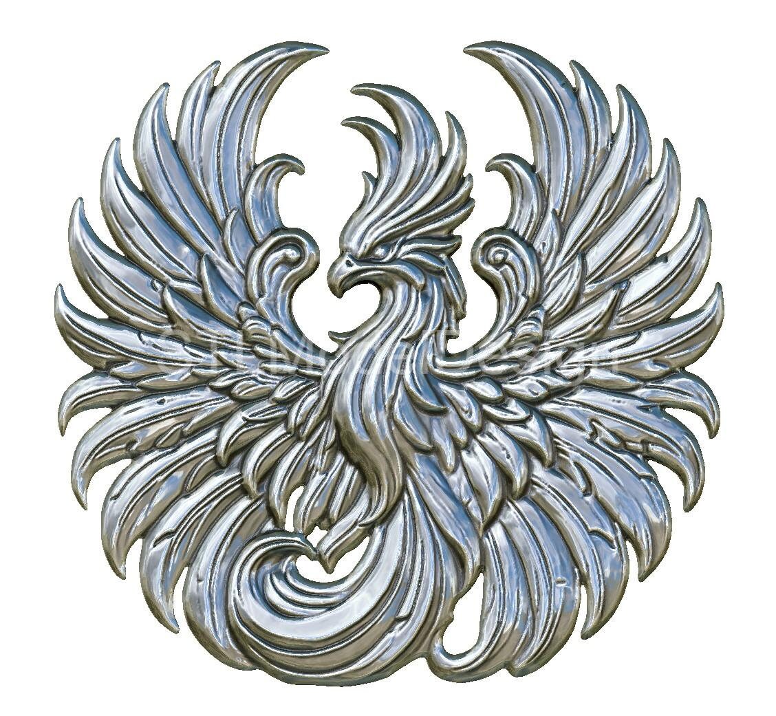 Phoenix Crest 3D Model STL File: CNC Router, Laser, 3D Printing ...