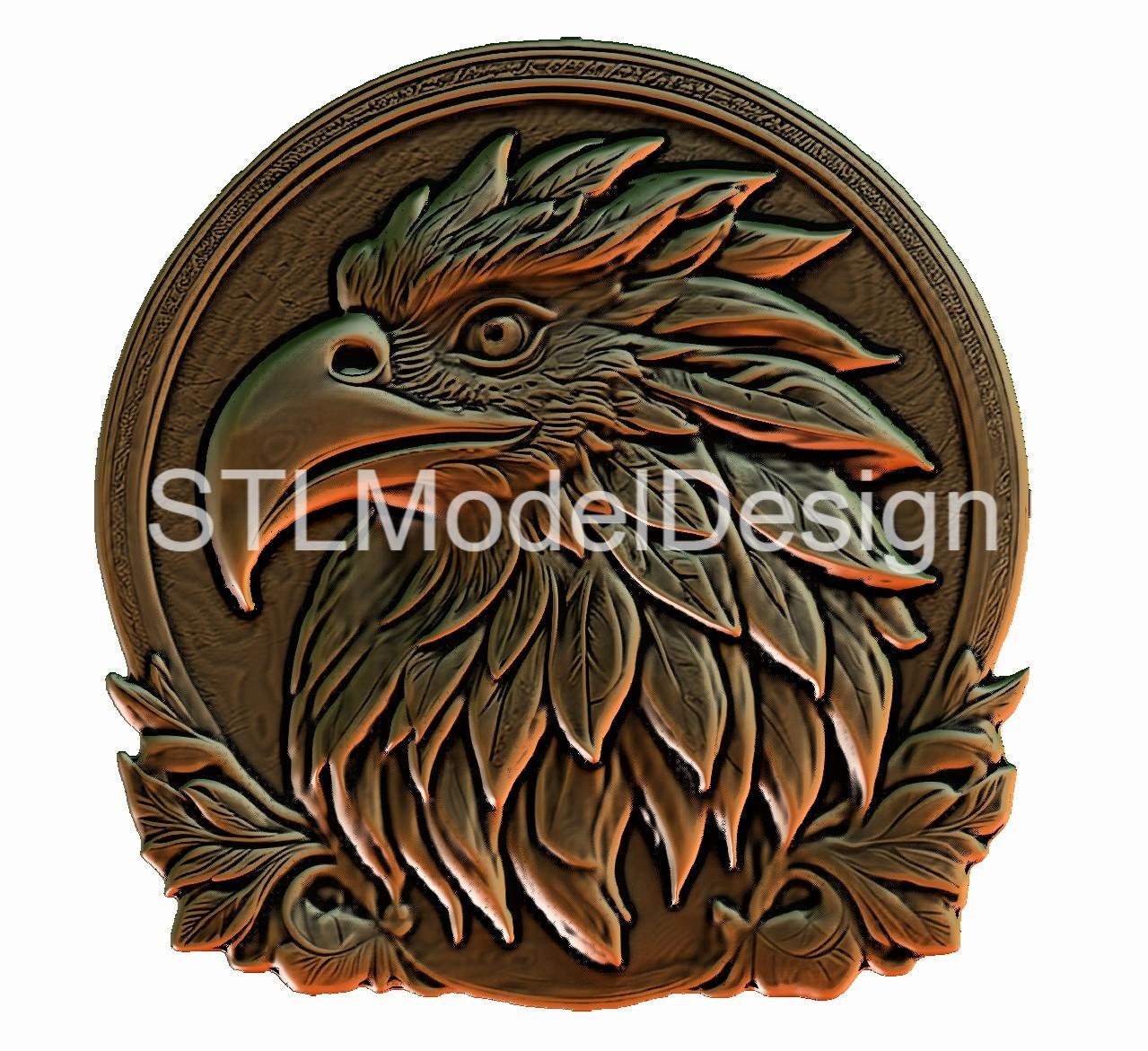 Majestic Eagle 3D Model STL File for CNC Carving 3D Printing CNC Router ...