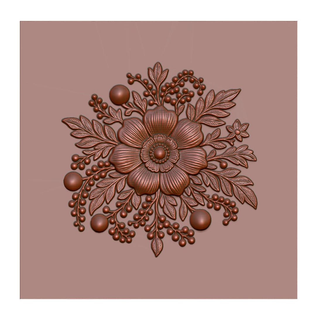 Folk‑style Floral Medallion STL File for CNC Router, Laser engraving ...