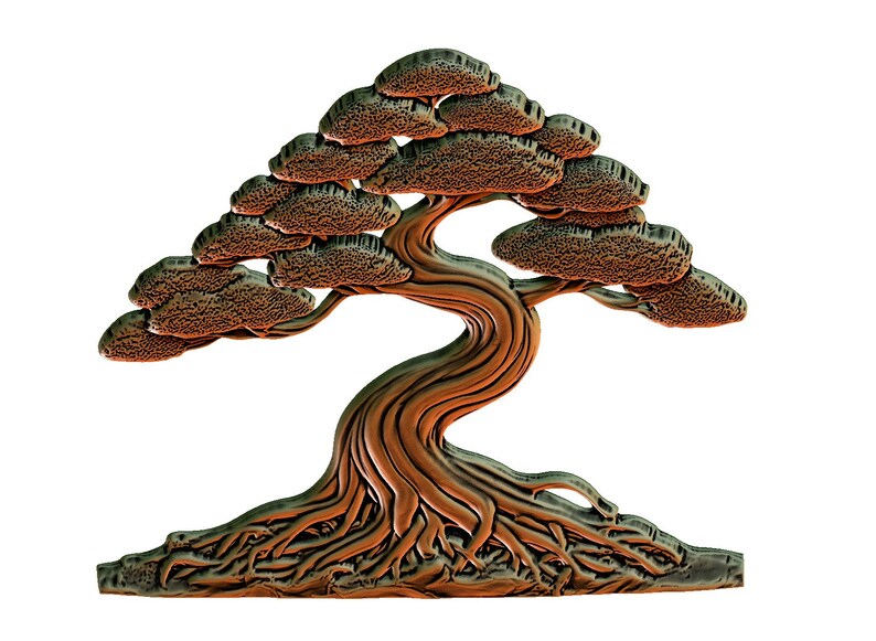 Bonsai Tree 3D Model STL File: CNC Router, Laser, 3D Printing (digital ...