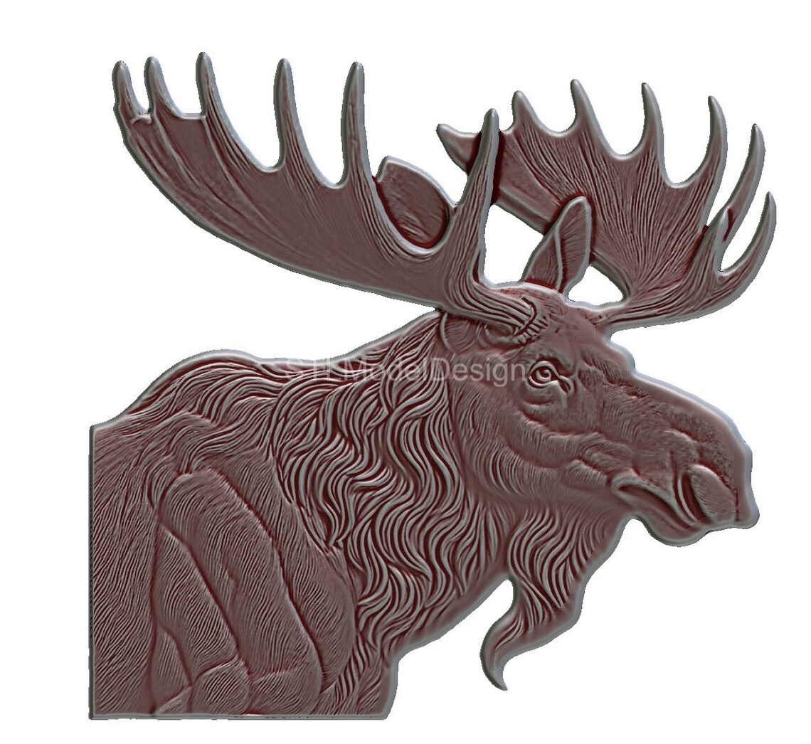 Majestic Wilderness Moose 3D Model STL for CNC Router, Laser Engrave ...