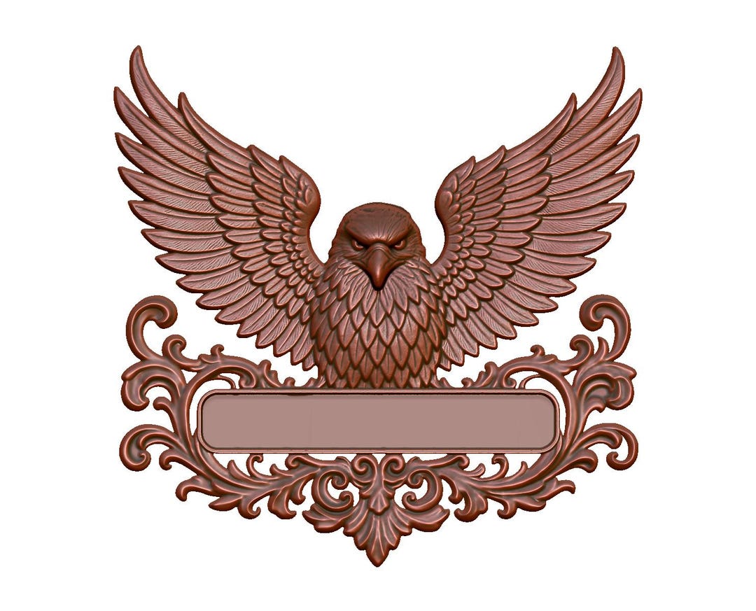 Eagle Crest 3D STL Model: CNC Router, Laser Engraving, 3D Printing ...