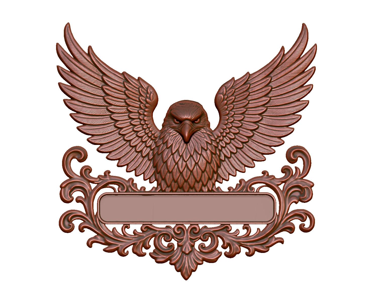 Eagle Crest 3D STL Model: CNC Router, Laser Engraving, 3D Printing ...