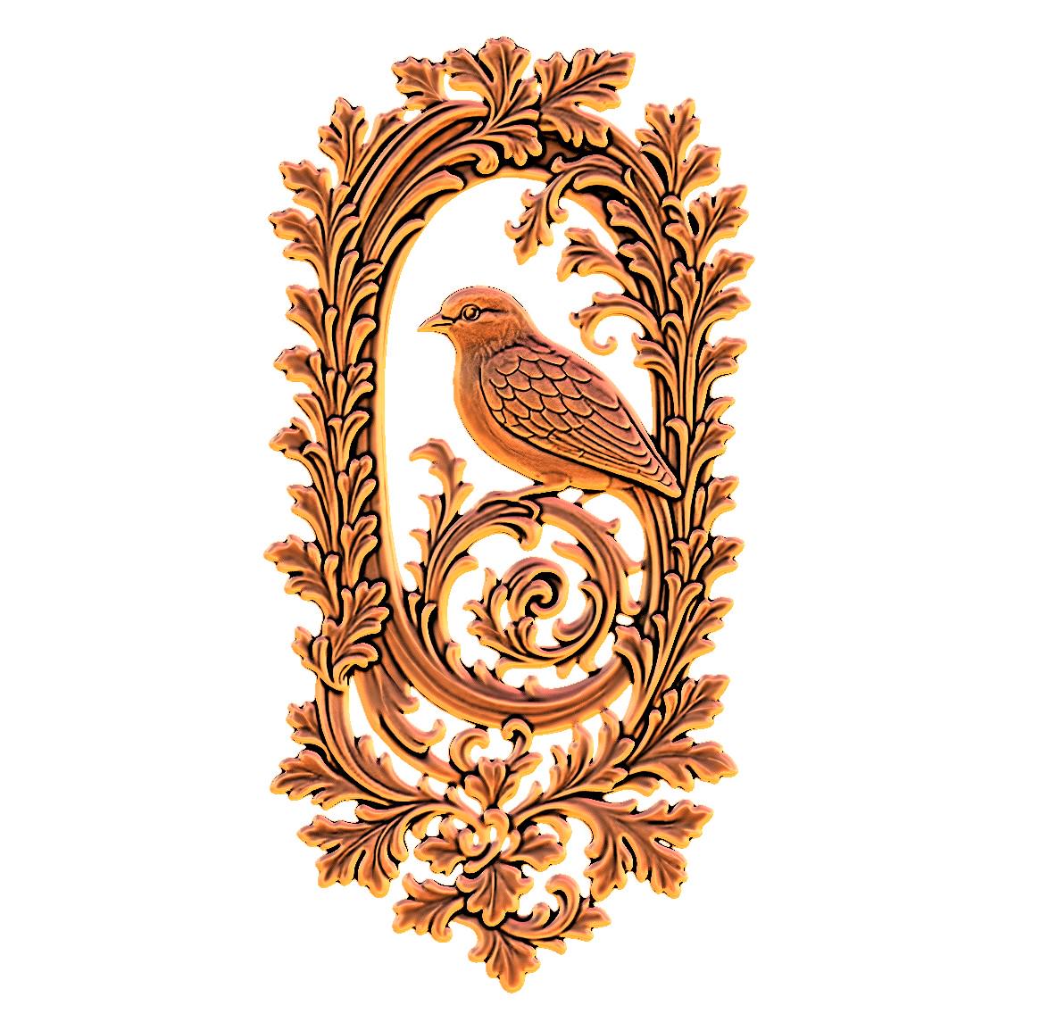 Bird & Floral Frame 3D Model: CNC Router, Laser, 3D Printing (STL File ...