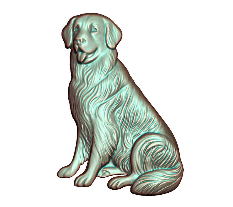 Golden Retriever 3D Model STL File: CNC Router, Laser, 3D Printing ...
