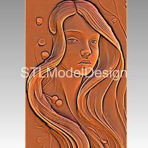 Cute Girl 3D Model STL File for CNC Carving CNC Router & 3D Printing ...