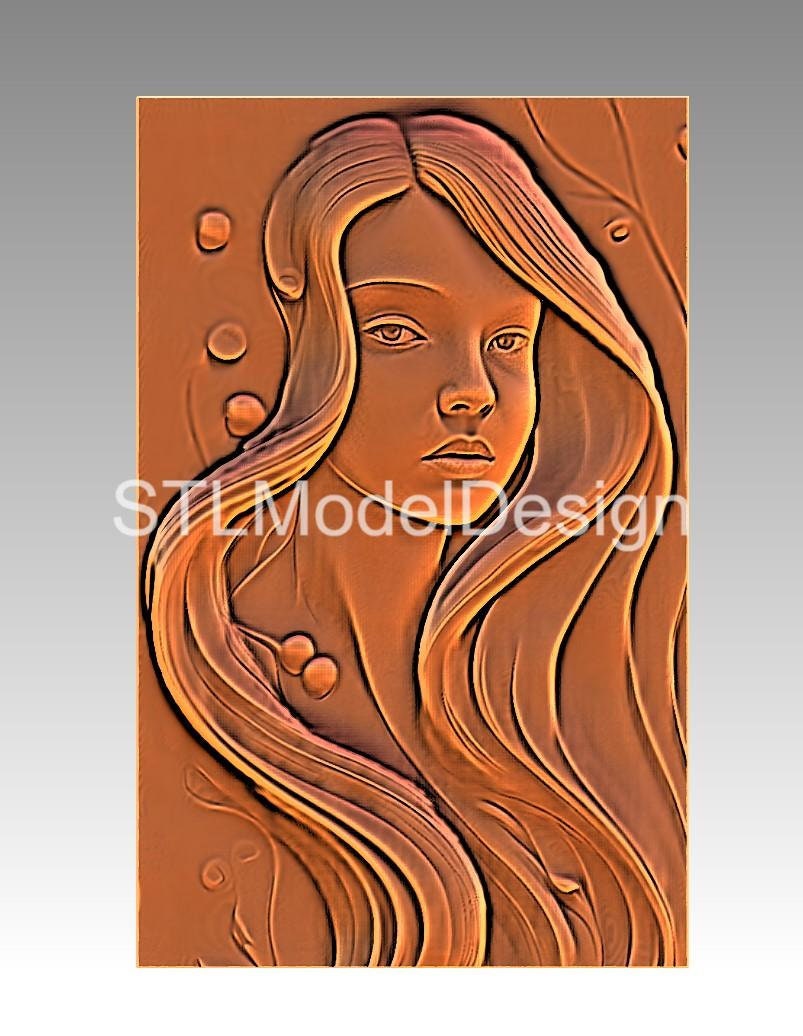 Cute Girl 3d Model Stl File For Cnc Carving Cnc Router And 3d Printing
