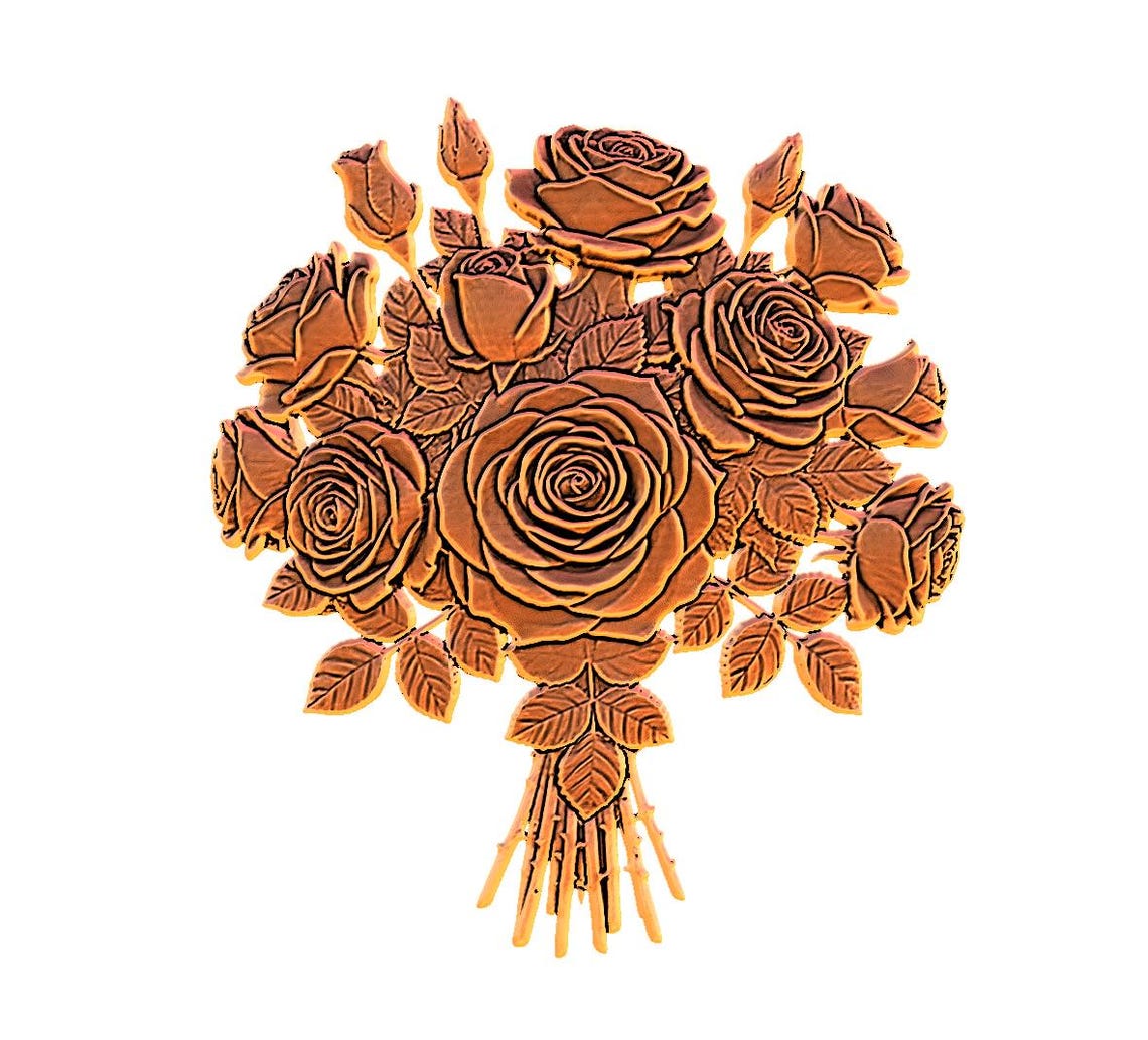 Rose Bouquet 3D Model STL File: CNC, Laser Cut, 3D Printing (digital ...
