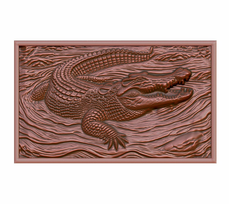 Alligator in Water 3D Model STL File: CNC Router, Laser, 3D Printing ...