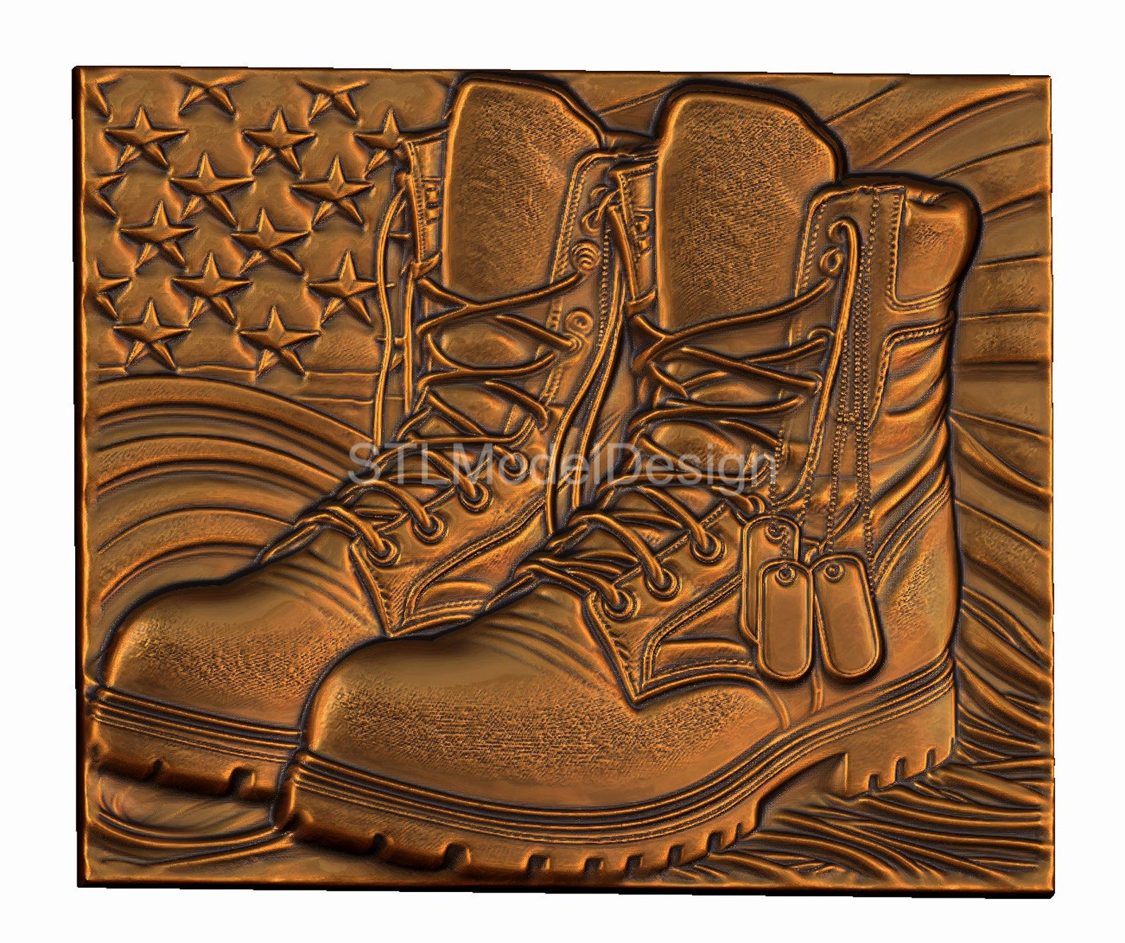 Military Boots 3D Model STL File for CNC Carving & 3D Printing ...