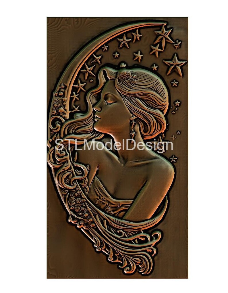 Stellar Beauty 3D Model STL File for CNC Carving Cnc Router 3D Printing ...