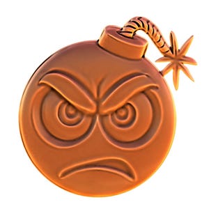 Angry Bomb Smiley 3D Model STL File for CNC Router, Laser Engraving ...