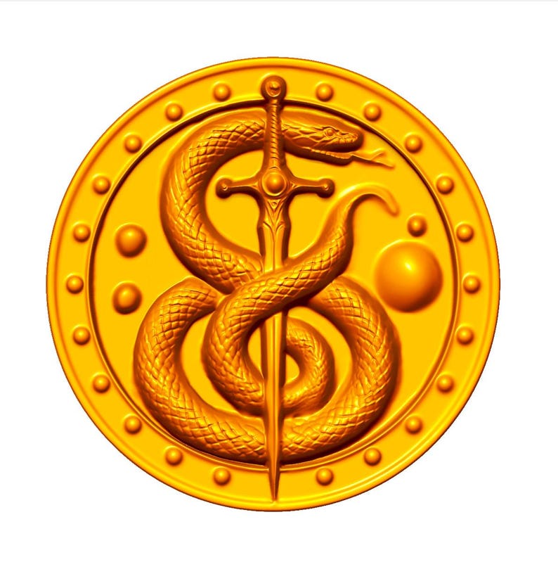 Snake and Sword 3D Model STL File for CNC Router, Laser Engraving & 3D ...