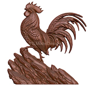 Regal Rooster 3D Model STL File: CNC Router, Laser, 3D Printing ...