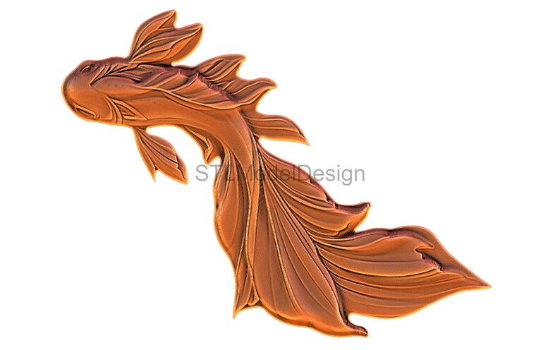 Majestic Goldfish 3D Model STL File for CNC, 3D Printing, and Laser ...