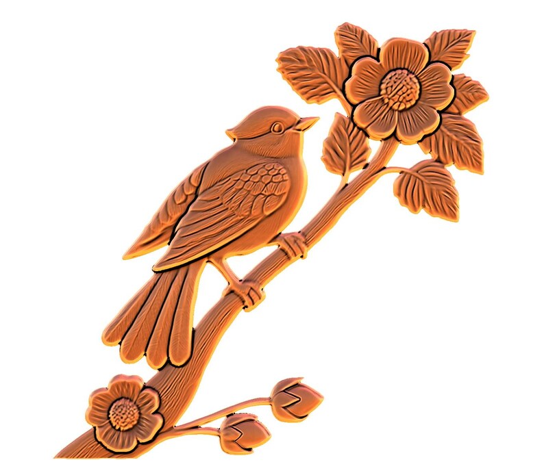 Bird on Branch 3D Model STL File, CNC Router Laser Engraving (digital ...