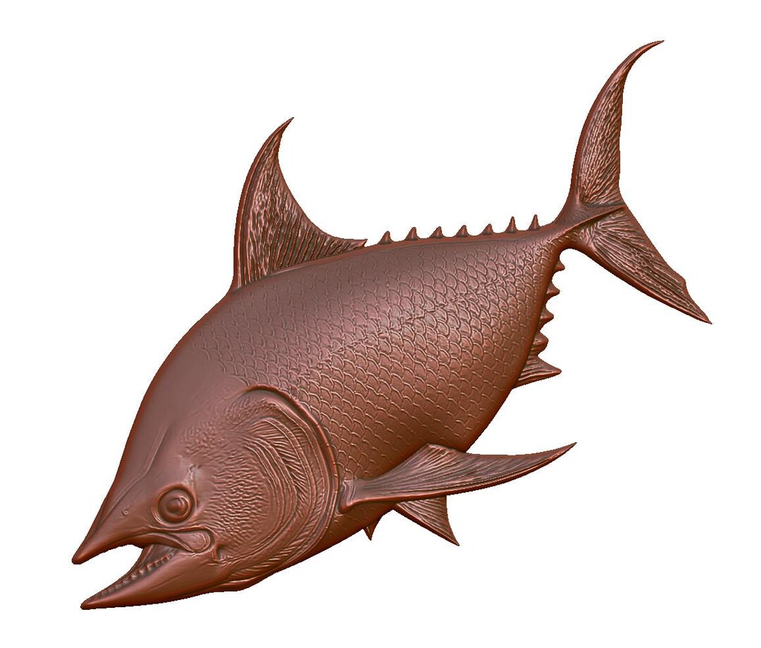 Tuna Fish Wall Art 3D Model STL File, CNC Router, Laser Engraving ...