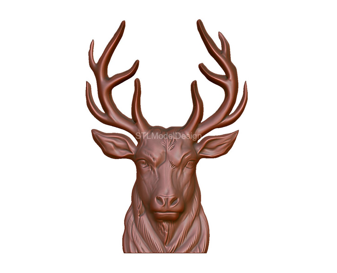 Majestic Deer Head 3D Model STL File for CNC Router, Laser Engraving ...