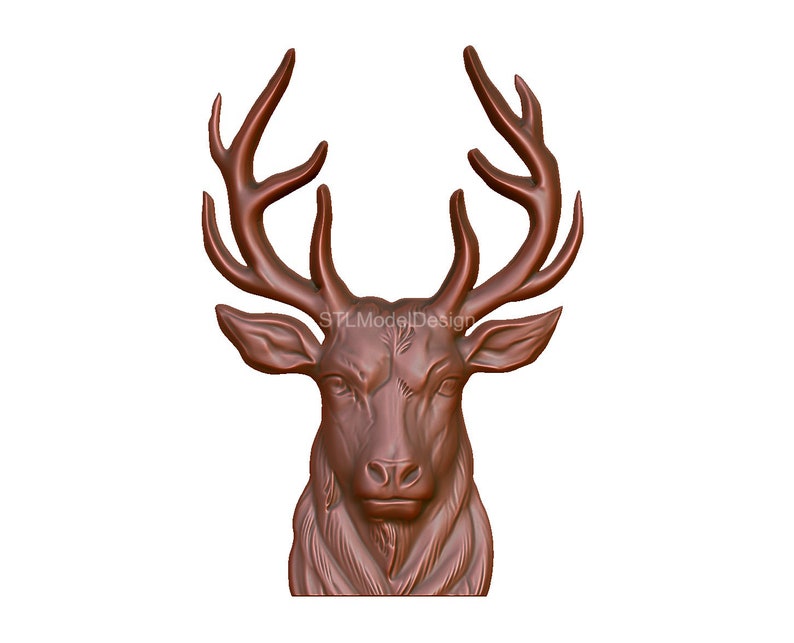 Majestic Deer Head 3D Model STL File for CNC Router, Laser Engraving ...