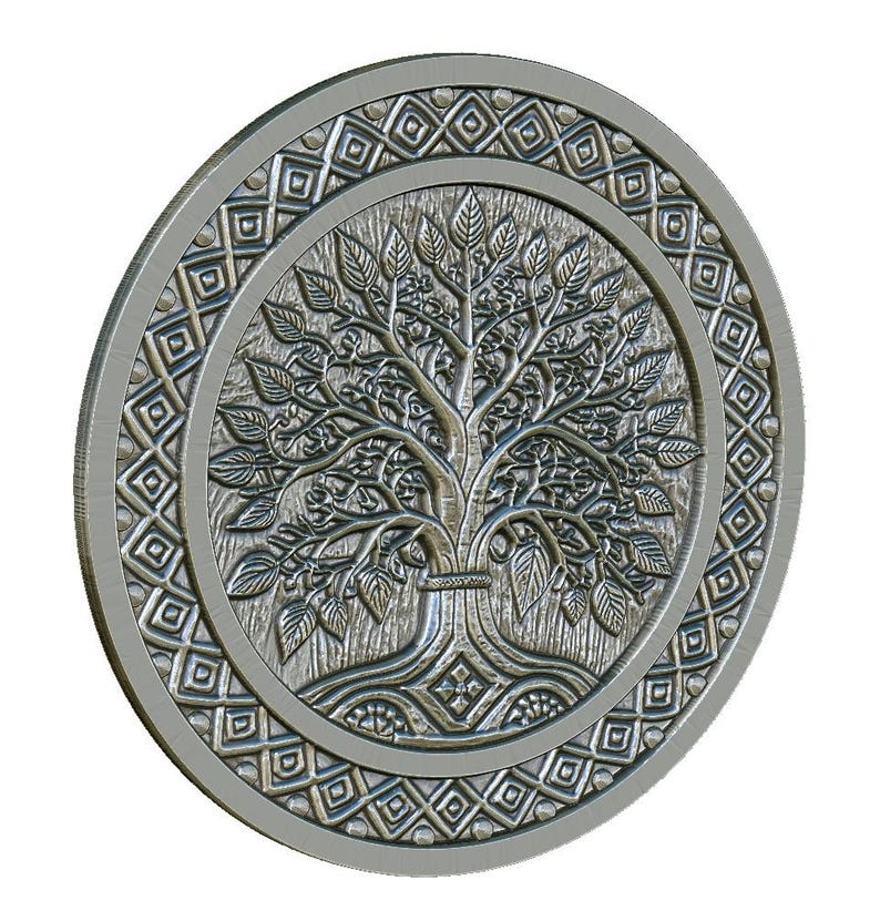 Tree of Life Ornamental 3D STL Model for Cncrouter, Laser Engraving ...