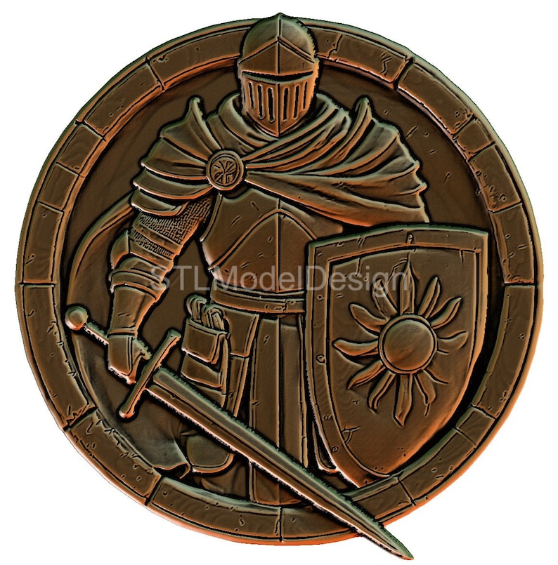 Valiant Knight Armor Relief 3D Model STL File for CNC Router, Laser ...