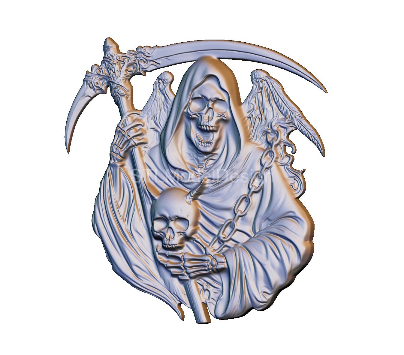 Grim Reaper 3D Model STL File for CNC Router, Laser Engraving, and 3D ...