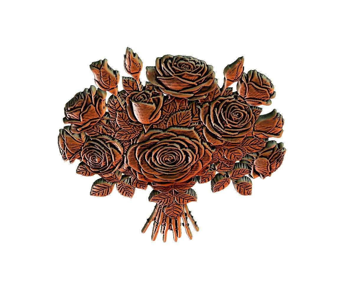 Rose Bouquet 3D Model STL File: CNC, Laser Cut, 3D Printing (digital ...