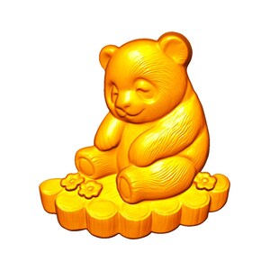 Adorable Panda Figure 3D Model STL File for CNC Router, Laser Engraving ...