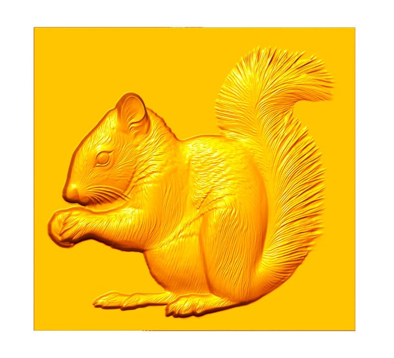 Realistic Wood Squirrel 3D Model STL File: CNC, Laser, 3D Printing ...