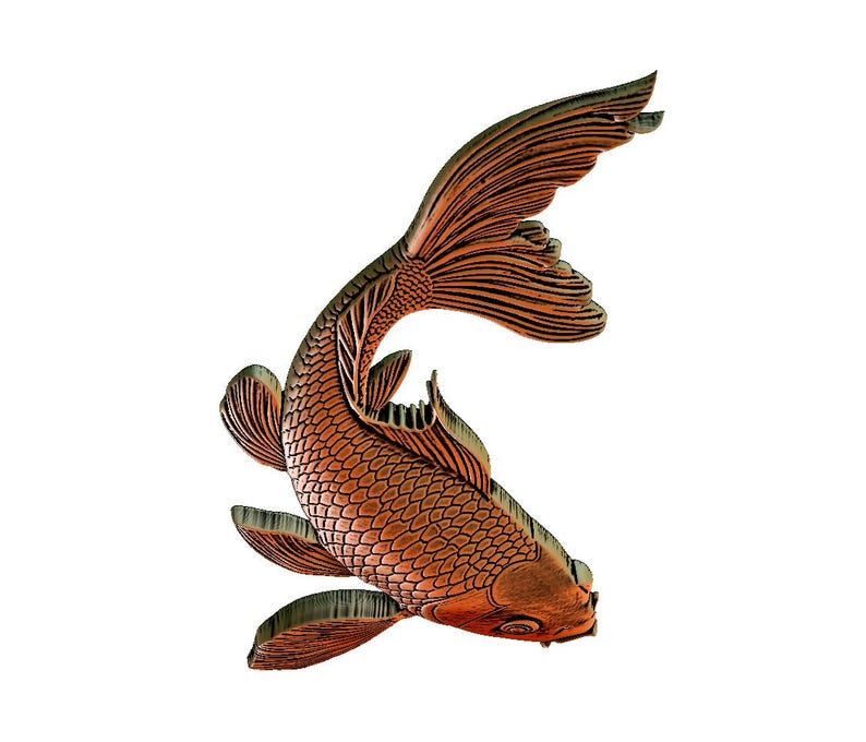 Koi Fish 3D Model STL File: CNC Router, Laser Cut, 3D Printing (digital ...