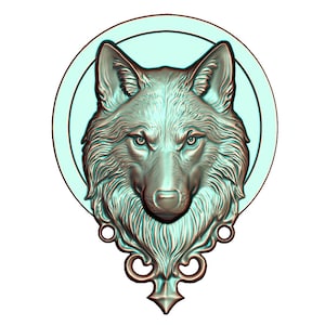 Regal Wolf Decorative 3D Model STL File for CNC Router, Laser Engraving ...