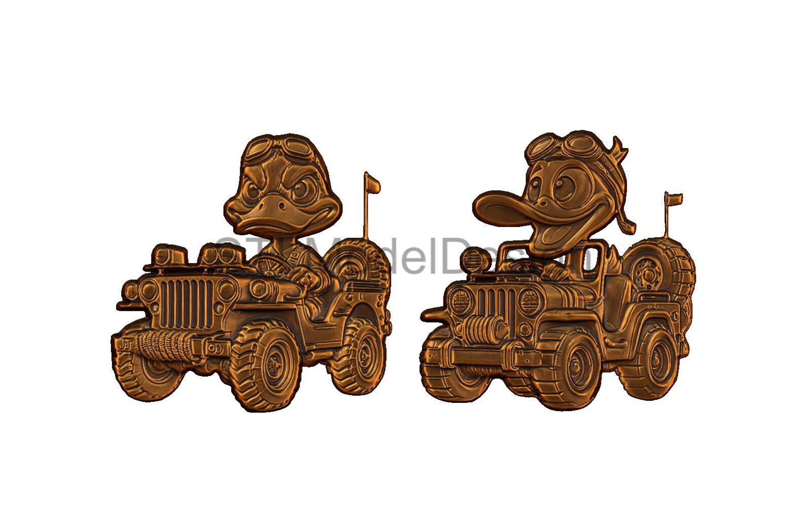 Duck in Jeep 3D Model STL File: CNC Router, Laser, 3D Printing (digital ...