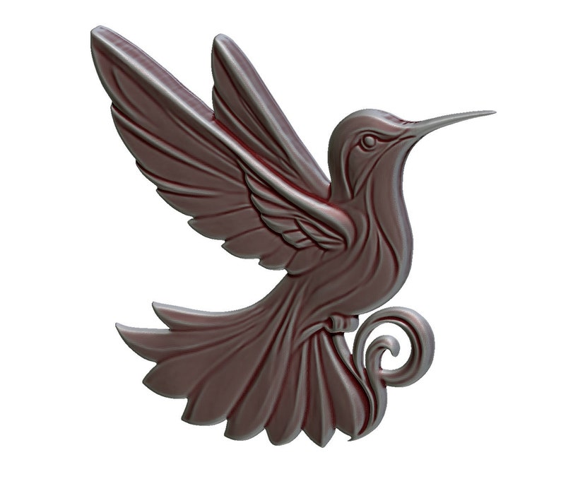 Graceful Hummingbird 3D Model STL File for CNC Router, Laser Engraving ...