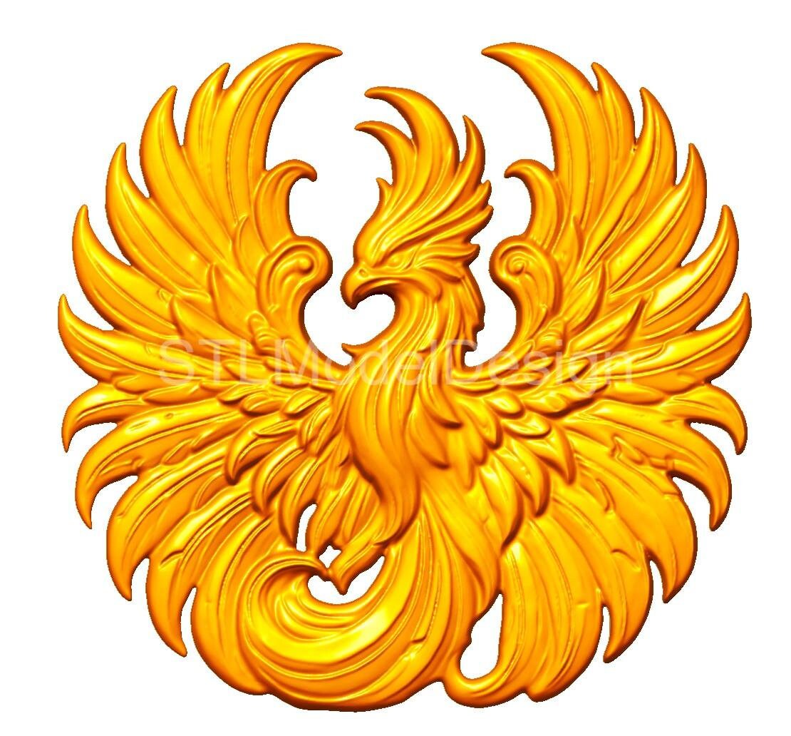 Phoenix Crest 3D Model STL File: CNC Router, Laser, 3D Printing ...