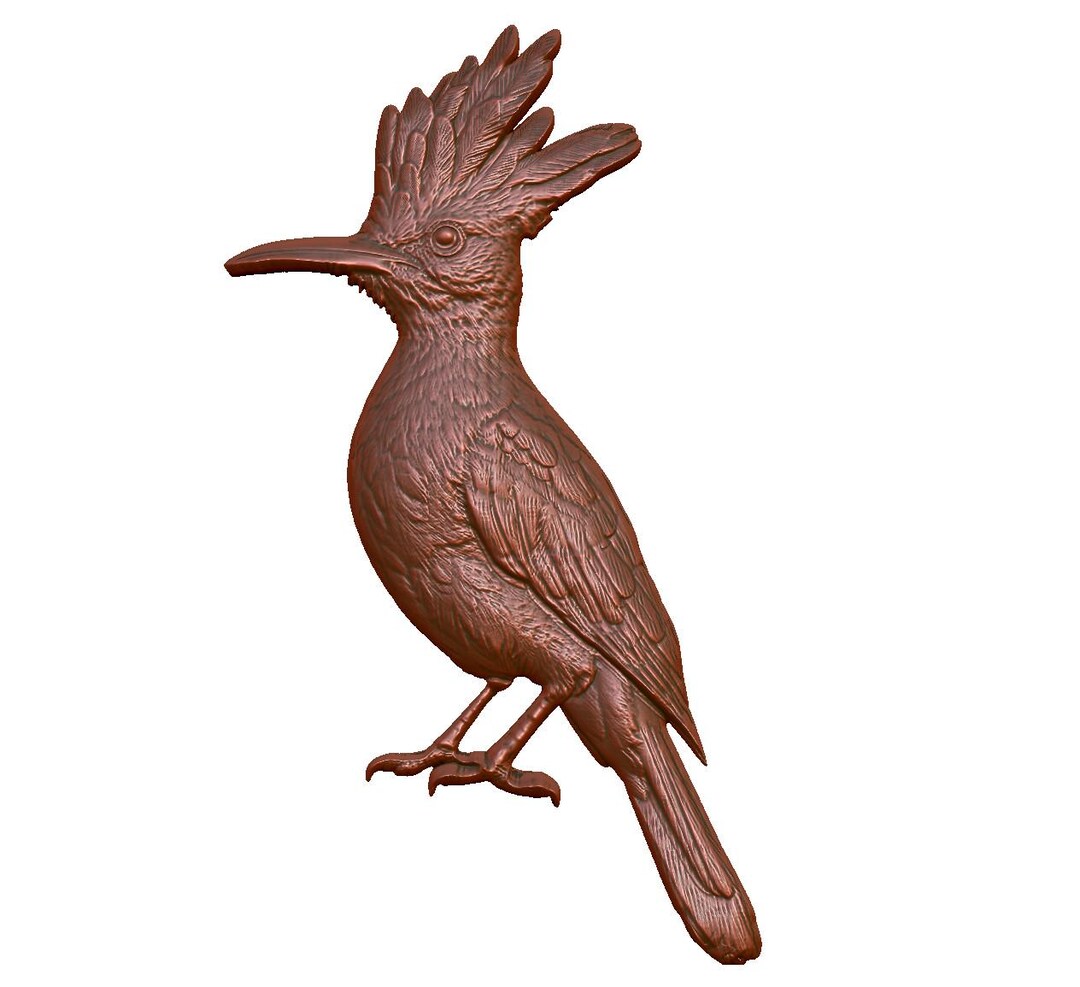 Crested Bird 3D Model STL File: CNC, Laser Engraving, 3D Printing ...
