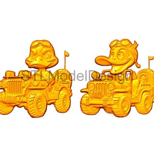 Duck in Jeep 3D Model STL File: CNC Router, Laser, 3D Printing (digital ...