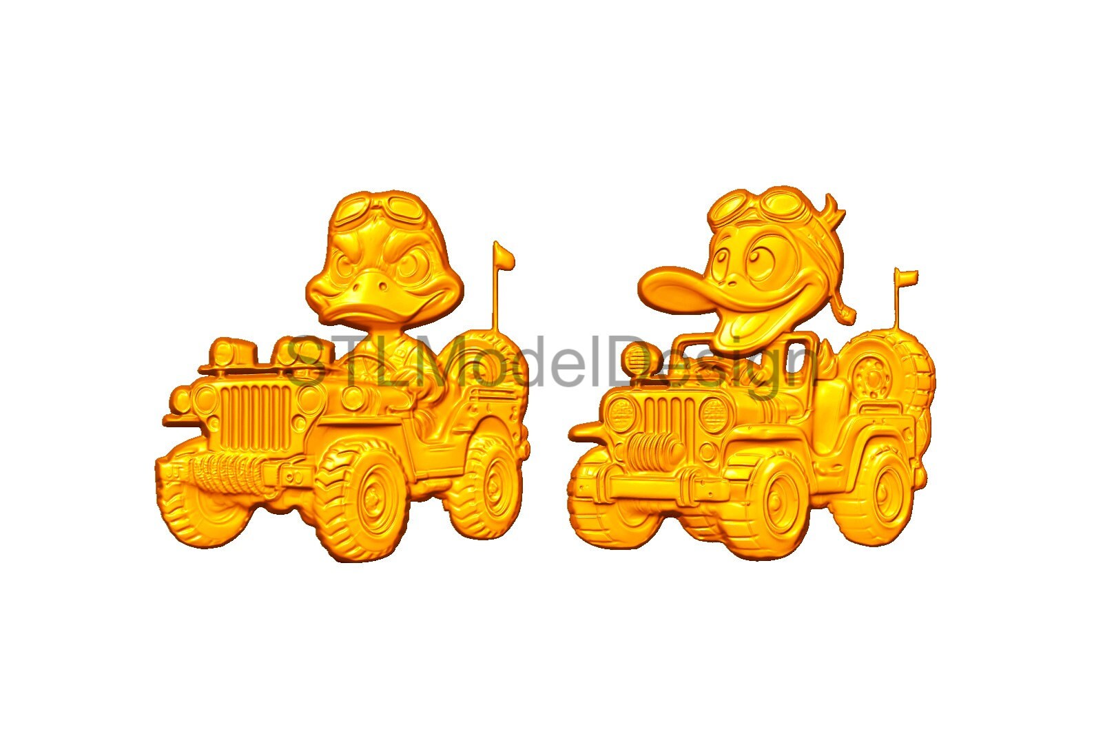 Duck in Jeep 3D Model STL File: CNC Router, Laser, 3D Printing (digital ...