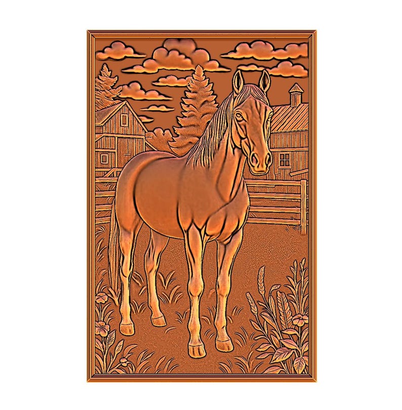 Farm Horse Barn Scene 3D Model STL, CNC Router, Laser Engraving ...
